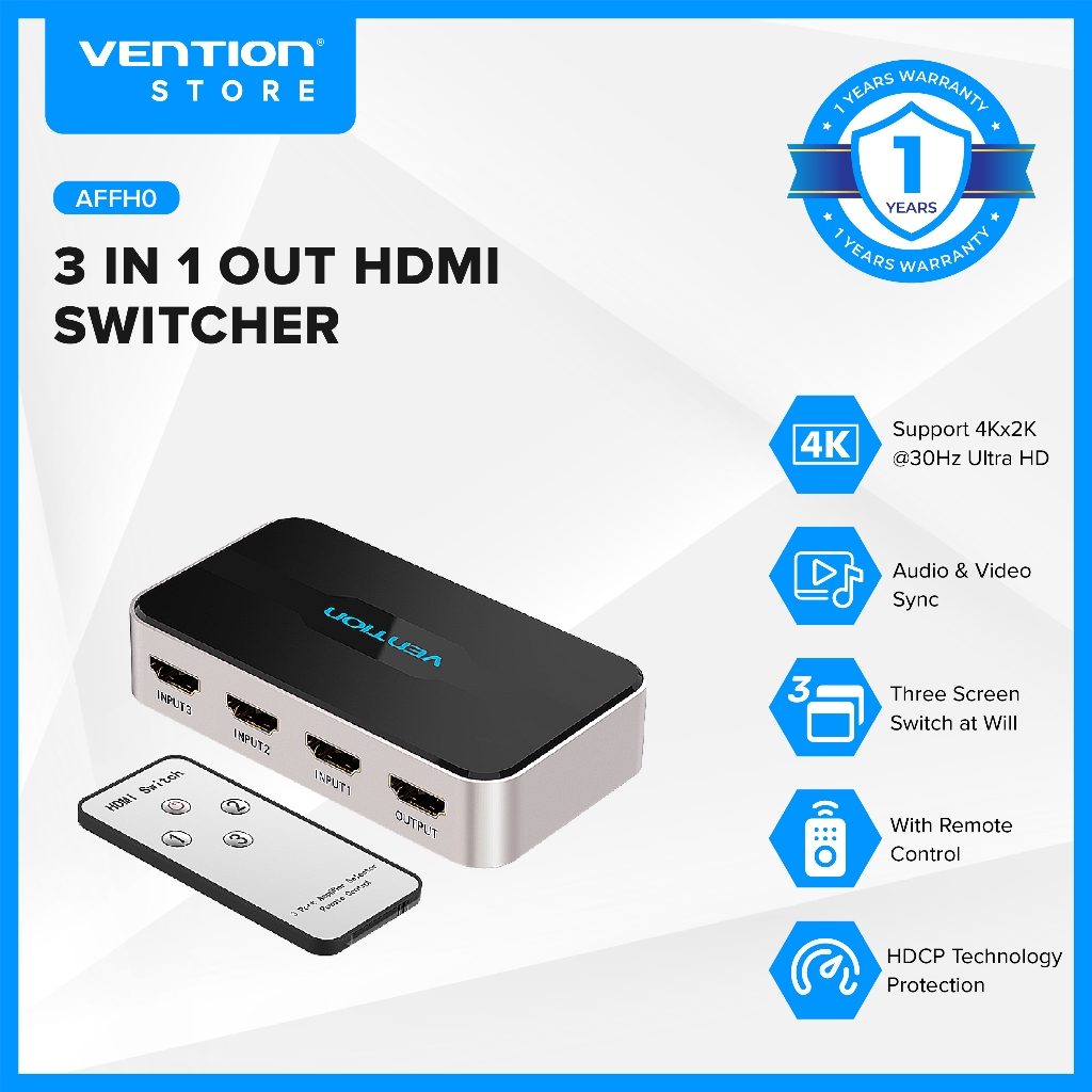 Jual Vention HDMI Switcher 4K 3D Full HD High Quality New Design ...