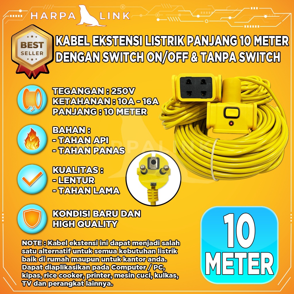 Jual Kabel Ekstensi 10 Meter 1.5 mm Cable Extension Kabel Sambungan ...