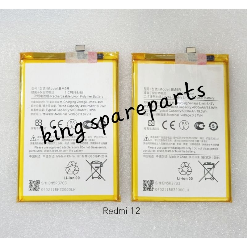 Jual BATERAI BATRE BATTERY XIAOMI REDMI 12 BM5R ORIGINAL | Shopee Indonesia