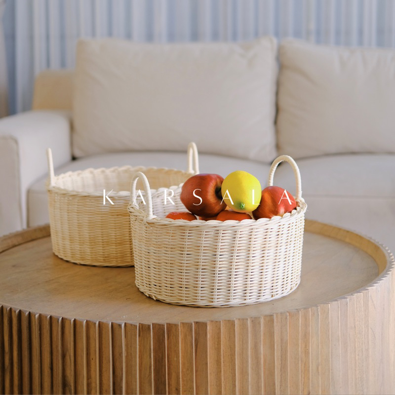 Jual KARSALA Tala Mini Basket | Wicker Rattan Tray | Keranjang Anyaman ...