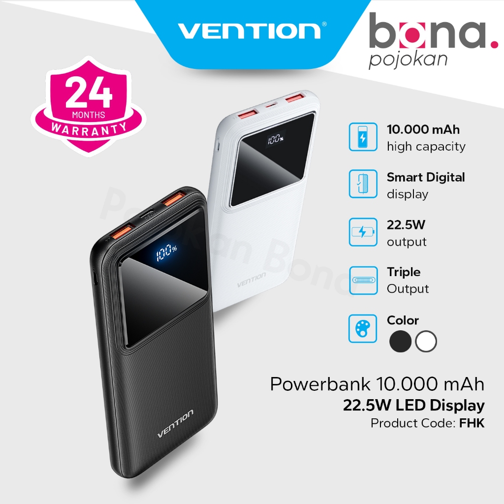 Jual Vention Power Bank 10000Mah 22.5W LED Display | Shopee Indonesia