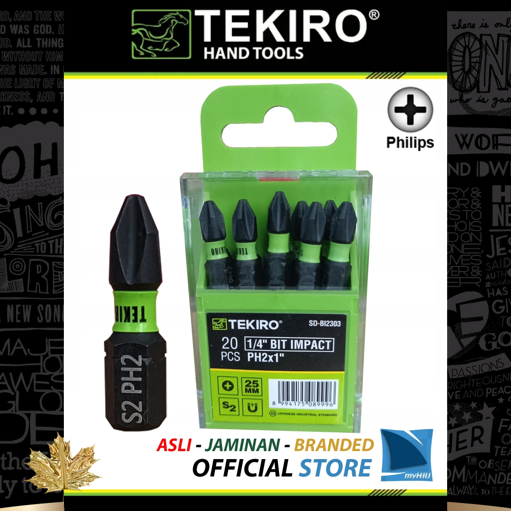 Jual Set Mata Obeng (+)/(-) Pukul PH2 / SL6 x 1~2,5" inch Impact Driver ...