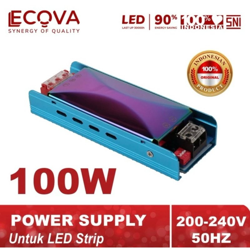 Jual ECOVA LED POWER SUPPLY ADAPTOR TRAVO TRAFO UNTUK LED STRIP 100W ...