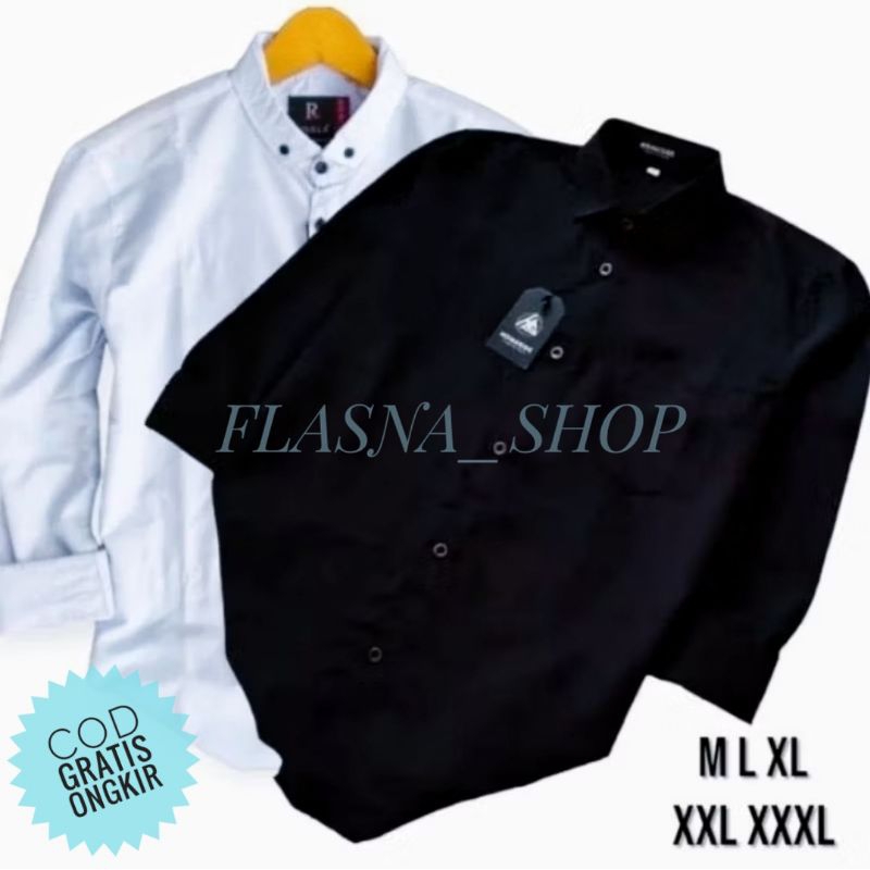 Jual kemeja polos pria warna soft blue lengan panjang size M-L-Xl ...
