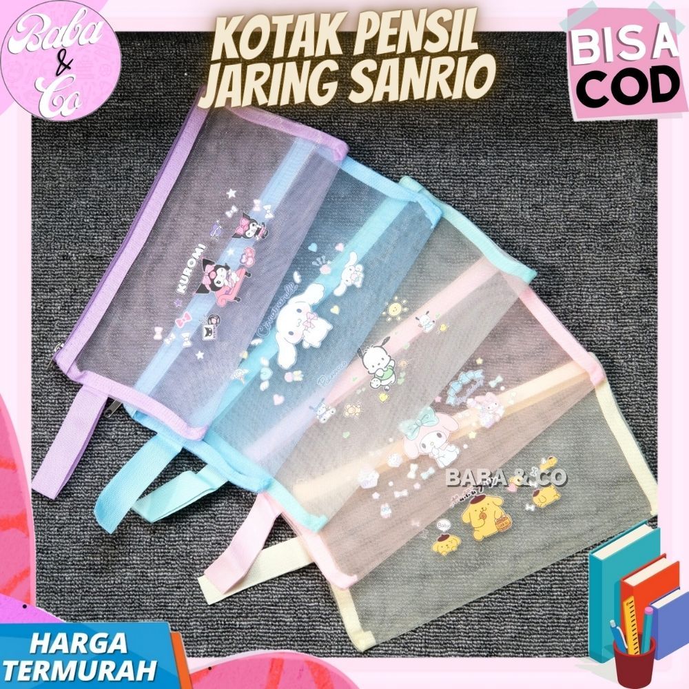 Jual KOTAK PENSIL JARING SANRIO TEMPAT PENSIL POUCH JARING SANRIO LUCU ...