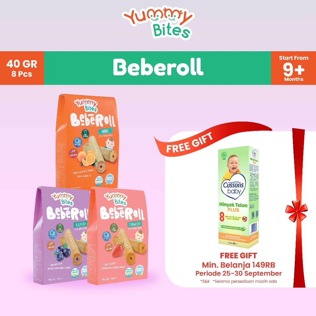 Jual Yummy Bites Beberoll 40 GR Snack Baby/ Cemilan bayi | Shopee Indonesia