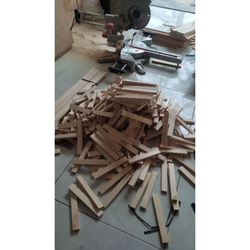 Jual kayu balok kayu stick kayu edukasi mainan kayu wooden block 1x2x9 ...