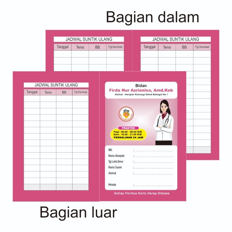 Jual KARTU KB LIPAT BIDAN 10 pcs ( custom nama ) | Shopee Indonesia
