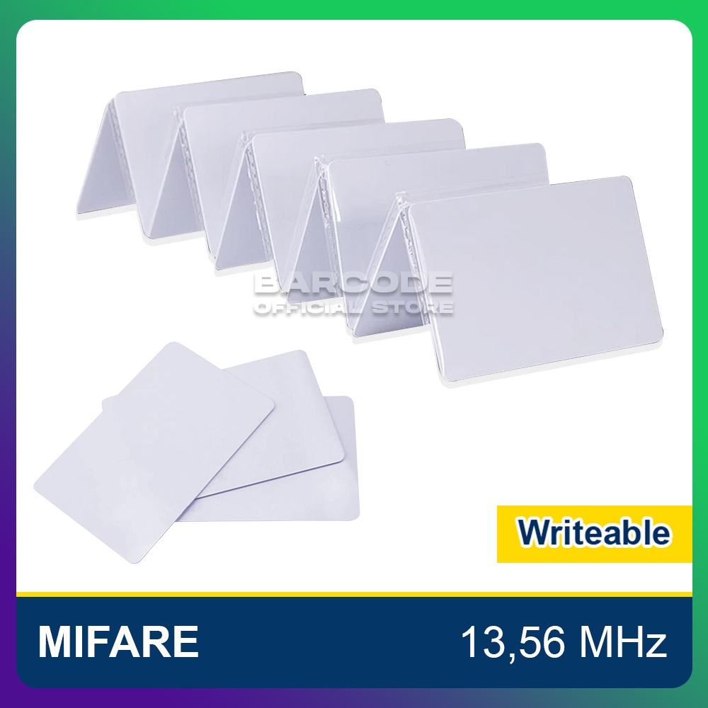 Jual Kartu RFID Mifare 13.56MHz Writable PVC ID Card Rewritable 13 ...