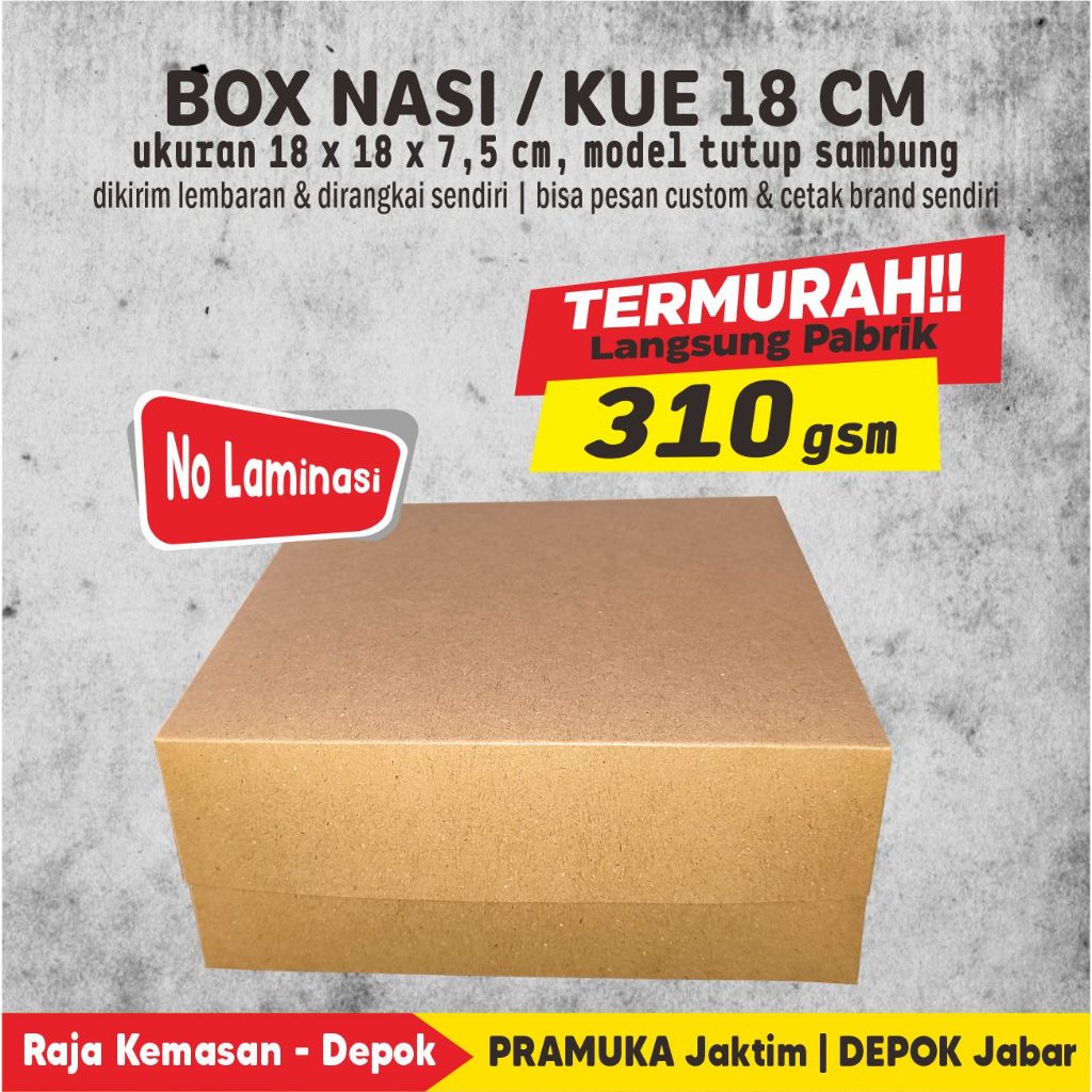 Jual Box Nasi 18x18 cm Kraft Polos | Shopee Indonesia