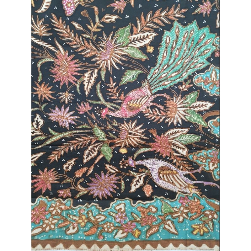 Jual Kain Batik Tulis gambar Merak warna Tosca | Shopee Indonesia