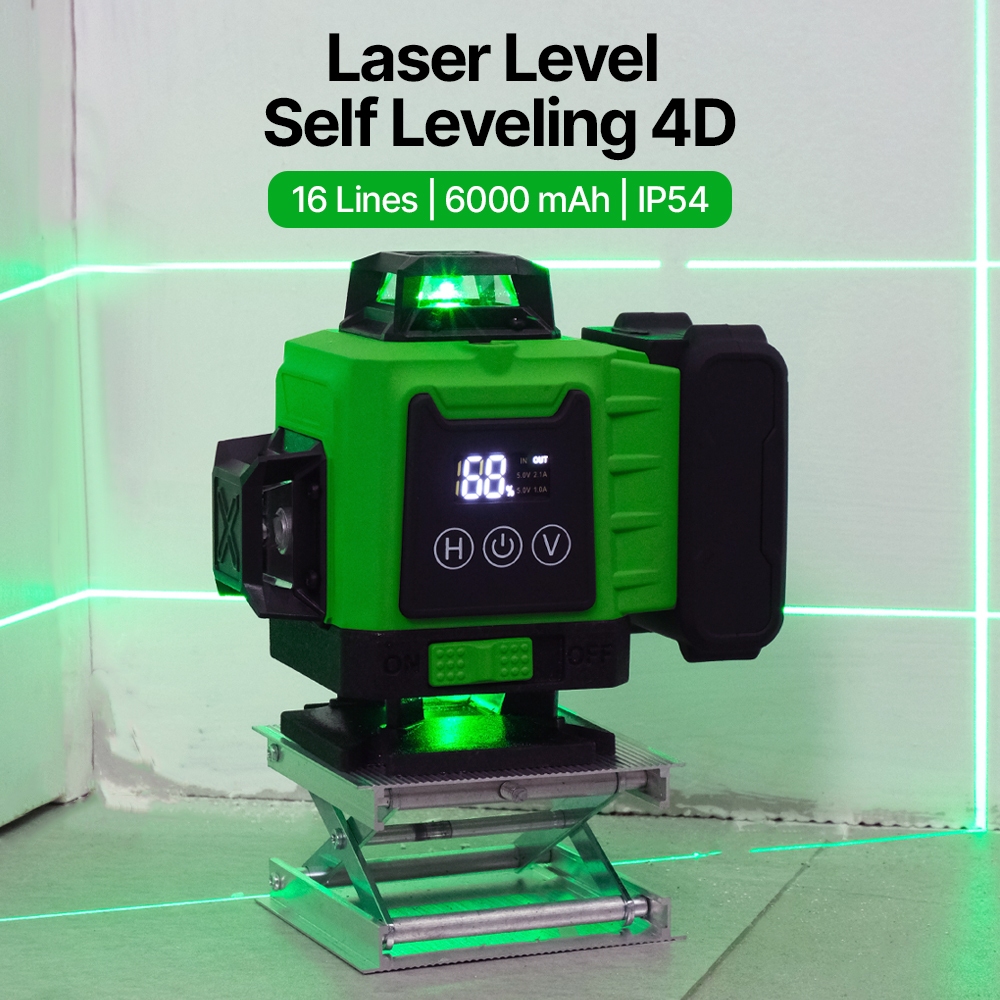 Jual Laser Level Mesin Self Leveling 4D 16 Lines 6000mAh with Remote ...