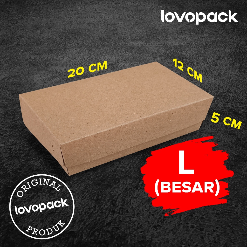 Jual Box Makanan Lunch Box Kraft Paper Coklat Ukuran Besar (L) | Shopee ...