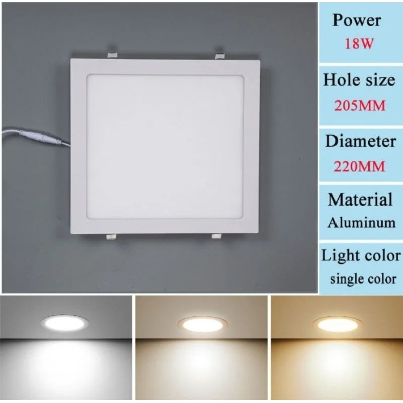 Jual Lampu Downlight LED 18w 8 inch Kotak Bulat Panel 18 watt Inbow ...