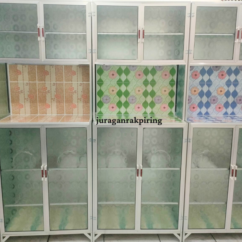 Jual Rak Piring Aluminium 2Pintu Mini Full Keramik Rak Dapur Keramik Kaca Lemari Piring ...