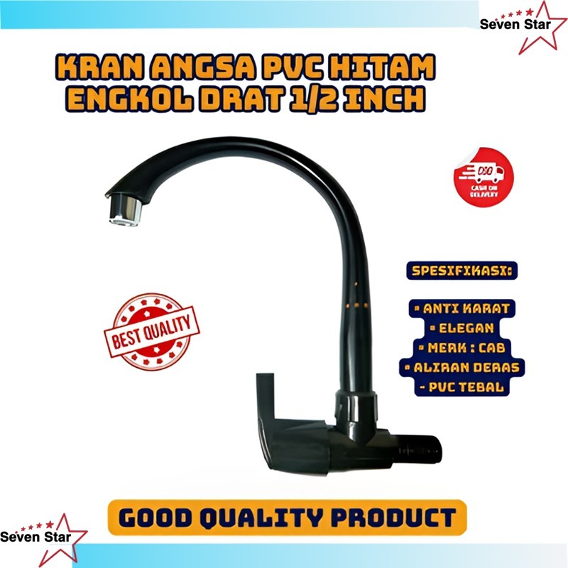 Jual Kran Angsa PVC Hitam / Kran Wastafel Cuci Piring / Keran cuci ...