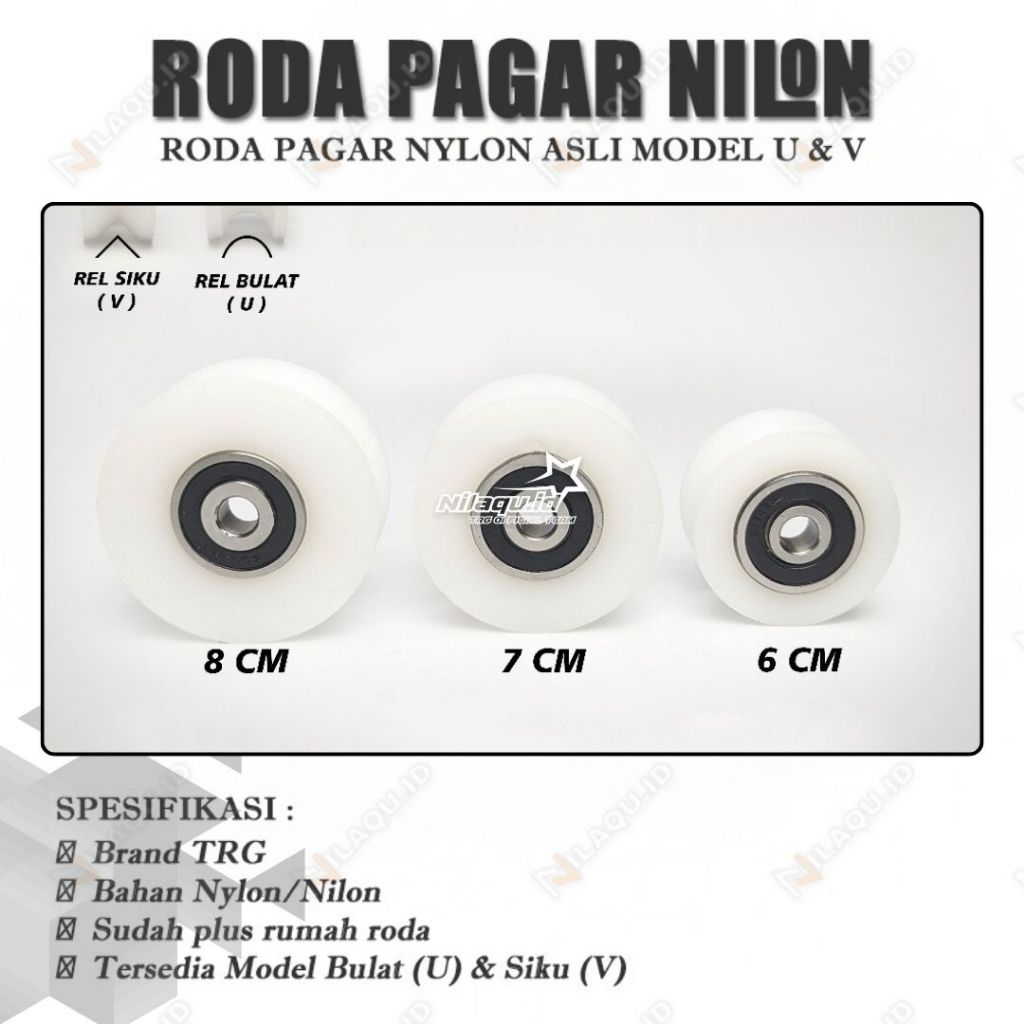 Jual Roda Pagar Nilon Roda Pagar Stenlis Tanpa Rumah Roda/Casing Ukuran ...