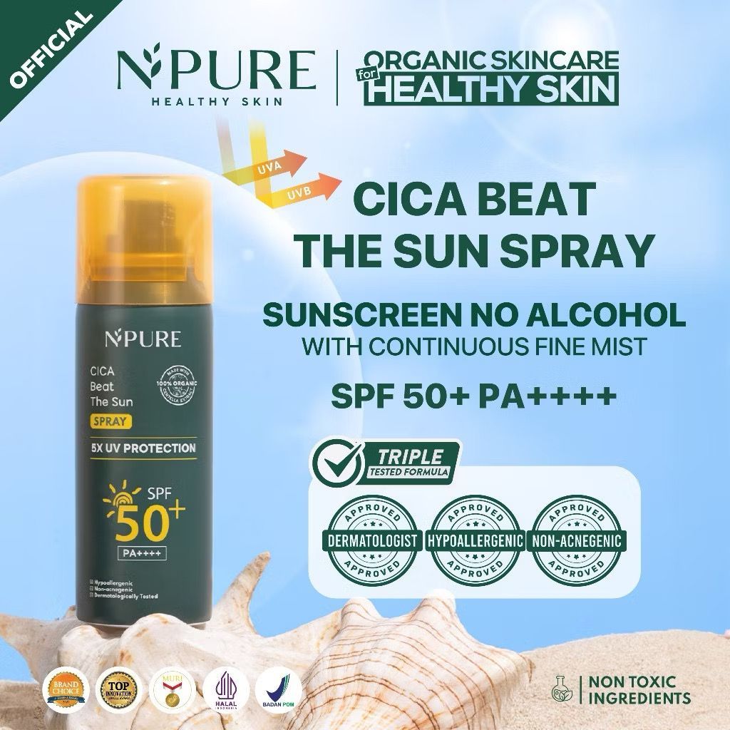 Jual BPOM NPURE CICA BEAT THE SUN SPRAY HEALTHY GLOW & SPF PROTECTION ...