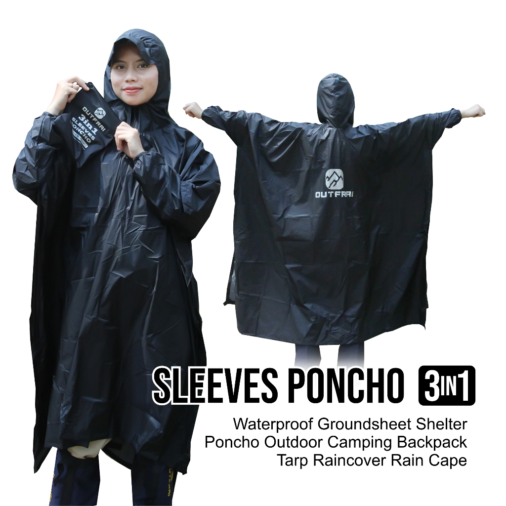 Jual Jas Hujan Motor Ponco Lengan Panjang 3 In 1 Bivak Raincoat Outdoor ...
