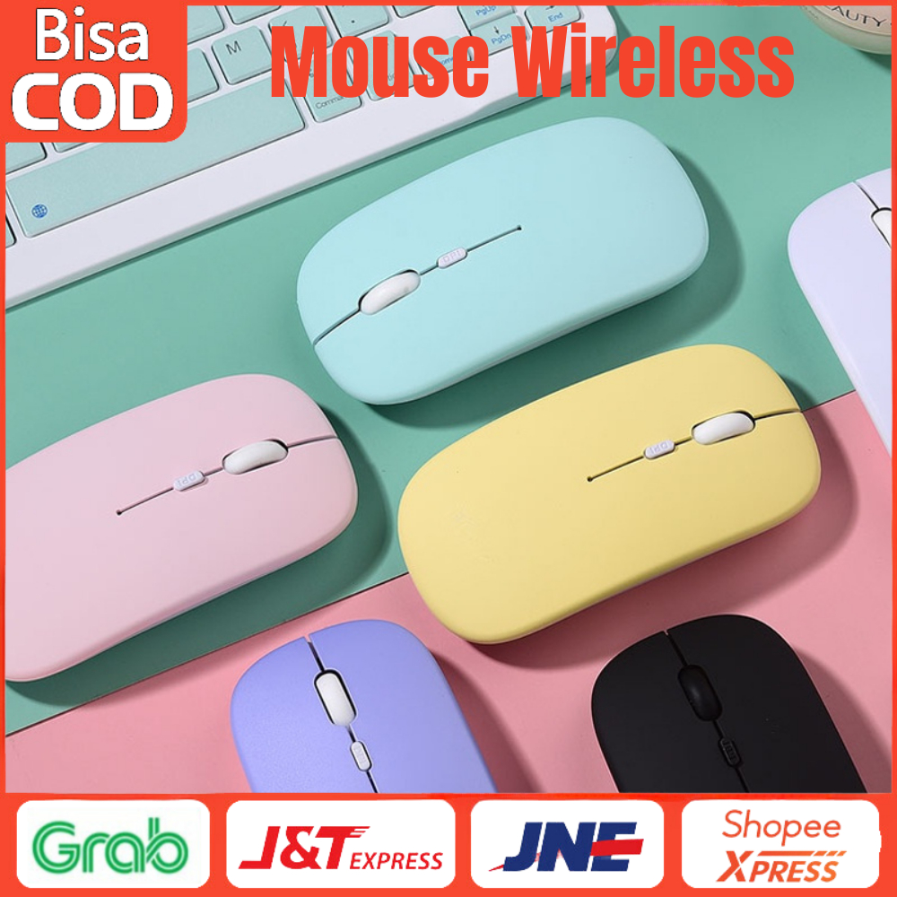 Jual Mouse Wireless Bluetooth Silent Click Slim Cordless Mouse Gaming ...