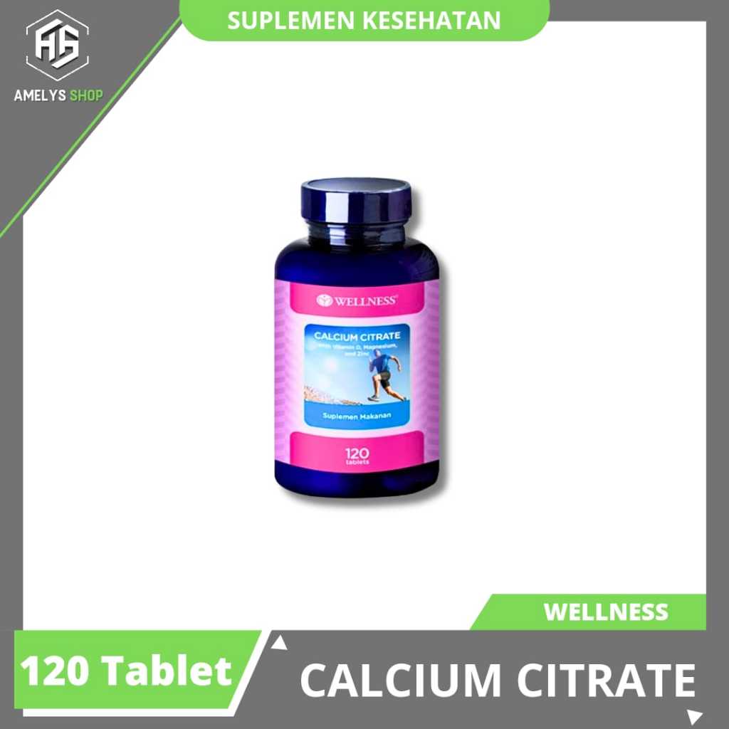 Jual Wellness - Calcium Citrate With Vit D,Magnesium & Zinc isi 120 tablet | Shopee Indonesia