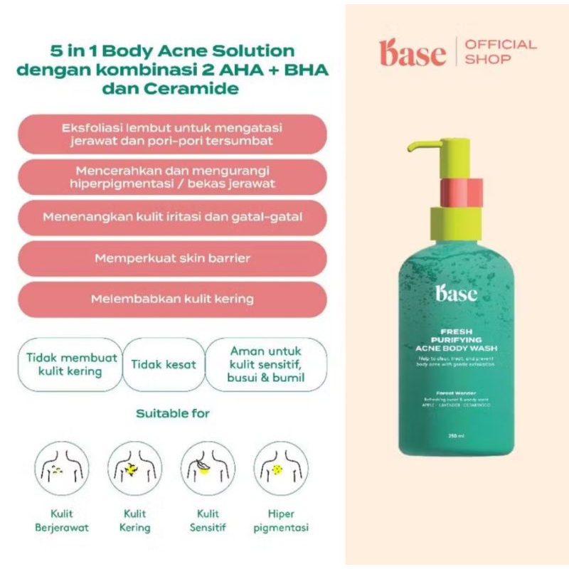 Jual Base Fresh Purifying Acne Body Wash 250ml | Shopee Indonesia