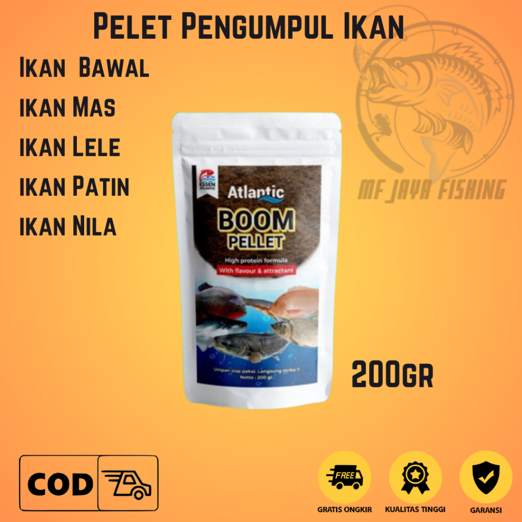 Jual Pelet Pengumpul Ikan Bawal Mas Lele Patin Pellet Atlantic Boom 200gr | Shopee Indonesia