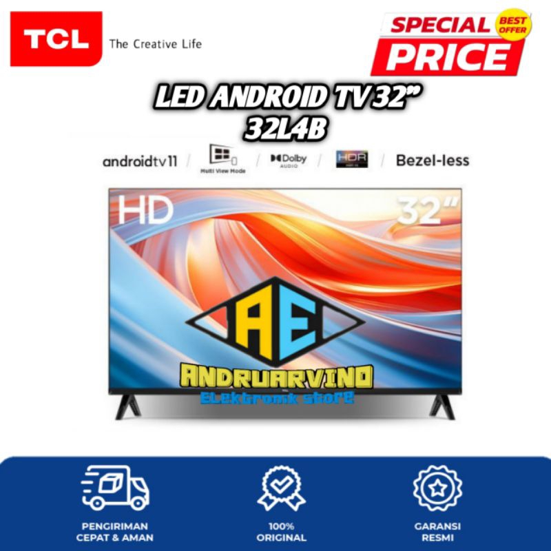 Jual TCL ANDROID TV 32 INCH 32L4B ANDROID 11 - DIGITAL TV GARANSI RESMI ...
