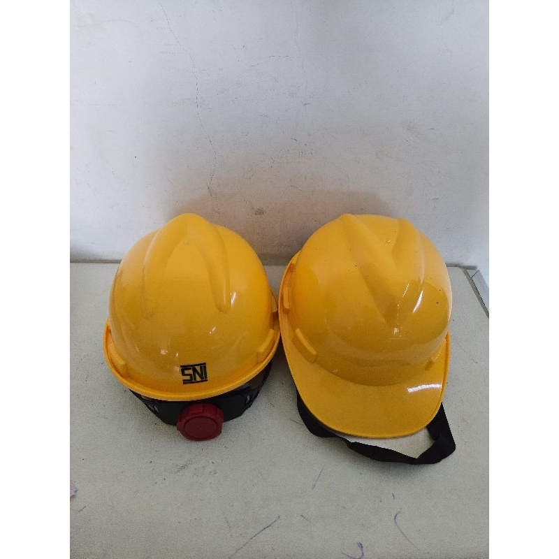 Jual Helm proyek SNI Kuning Biru Putih / Safety helmet / Topi proyek ...