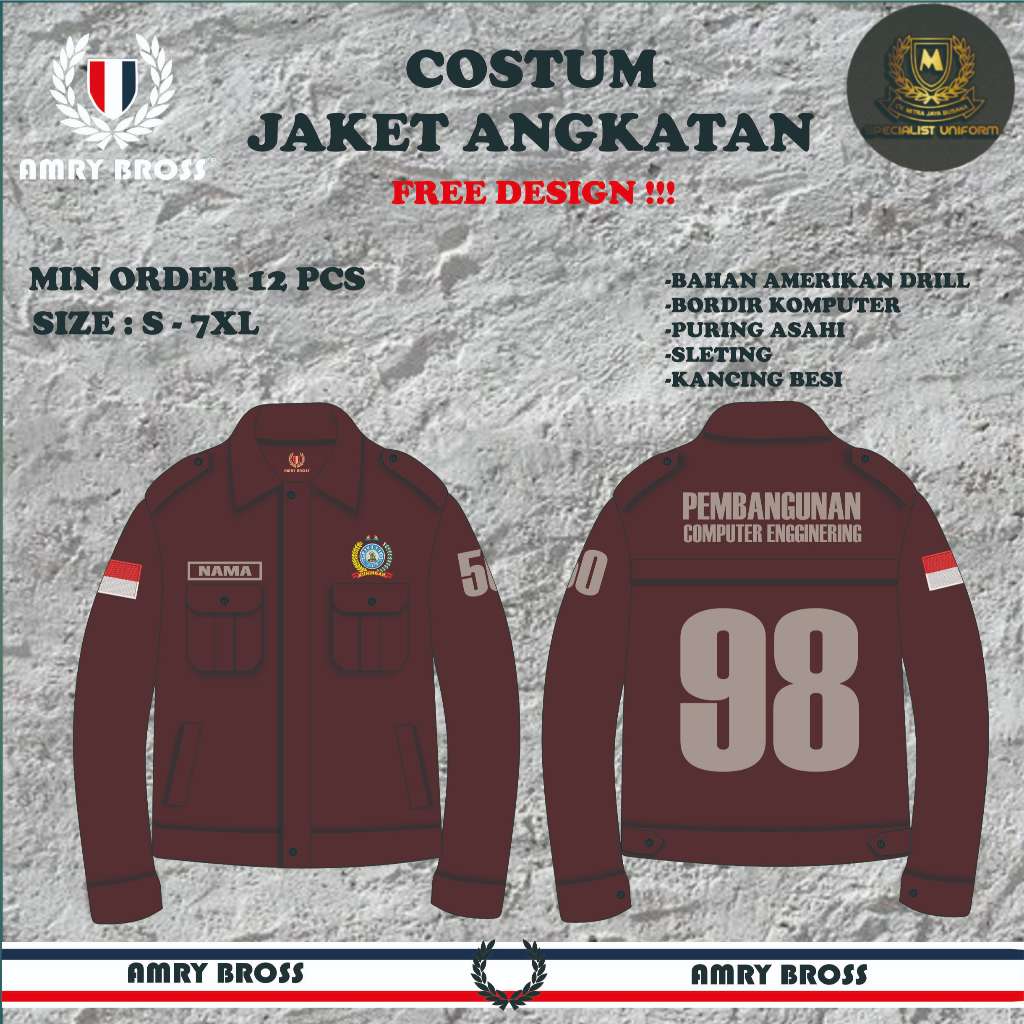 Jual CUSTOM JAKET ANGKATAN, JAKET ALMET, JAKET SEKOLAH | Shopee Indonesia