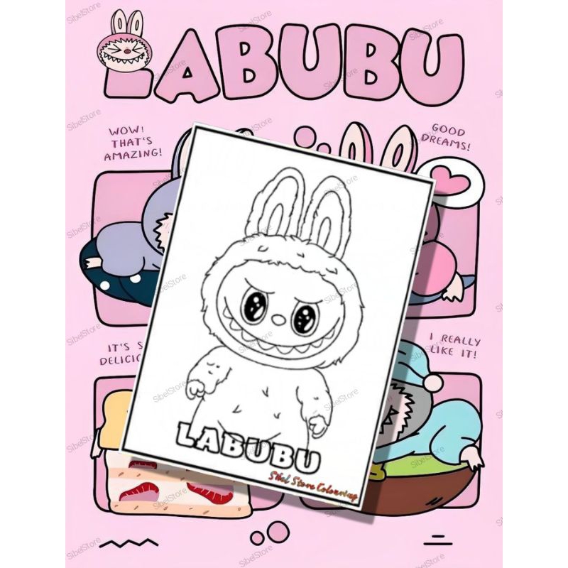 Jual Kertas Tebal Mewarnai Gambar Labubu V1 isi 10 Lembar / Kertas ...