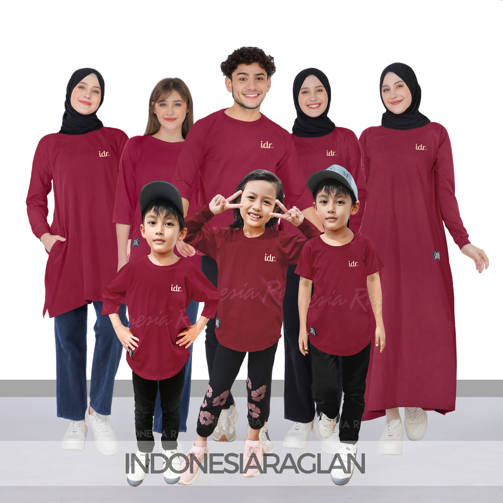 Jual Indonesia Raglan Warna Marun Kaos Family Set Keluarga, Couple, Satuan Semua Model Sampai ...