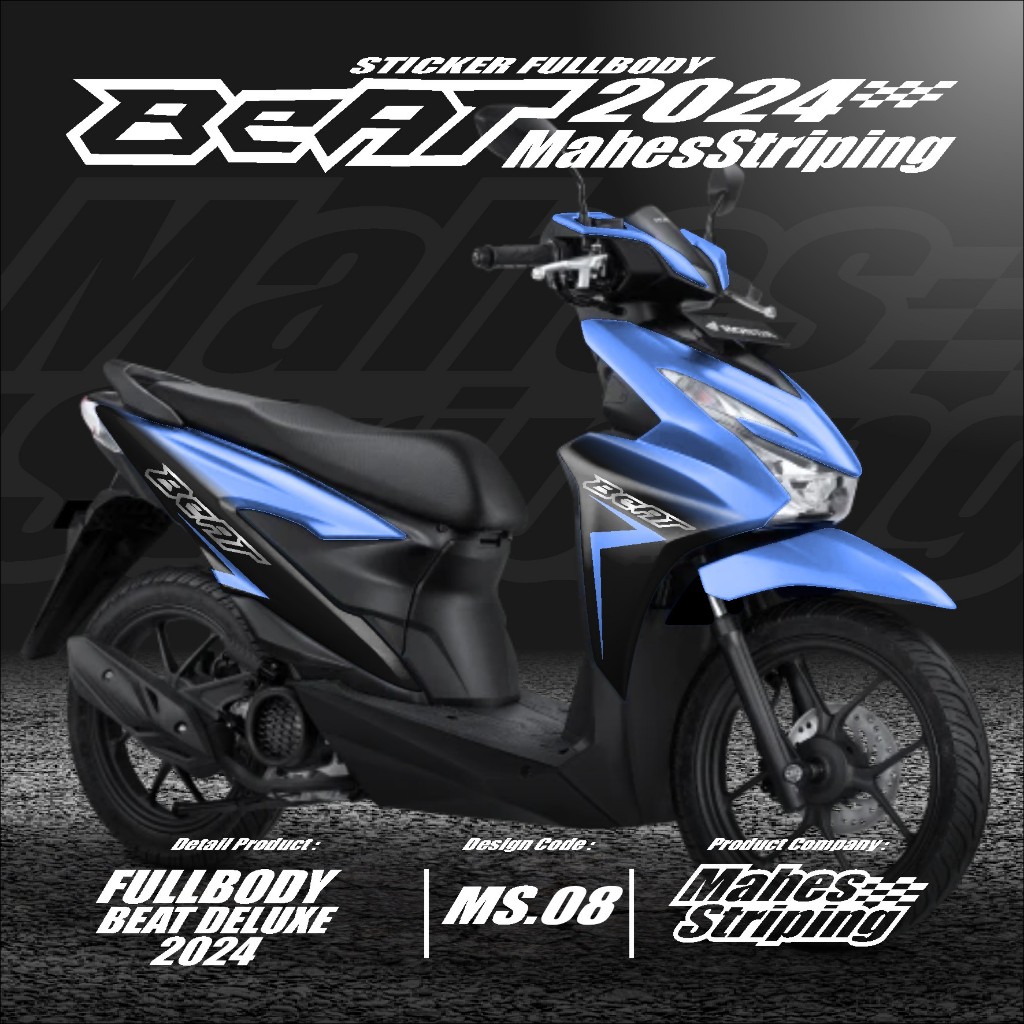 Jual Decal Stiker Beat Deluxe 2024 Full Body Hitam Gradasi Terbaru MS ...