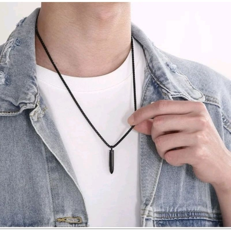 Jual KALUNG TALI LIONTIN PELURU BAJA MODEL PUNK PRIA DAN WANITA ...