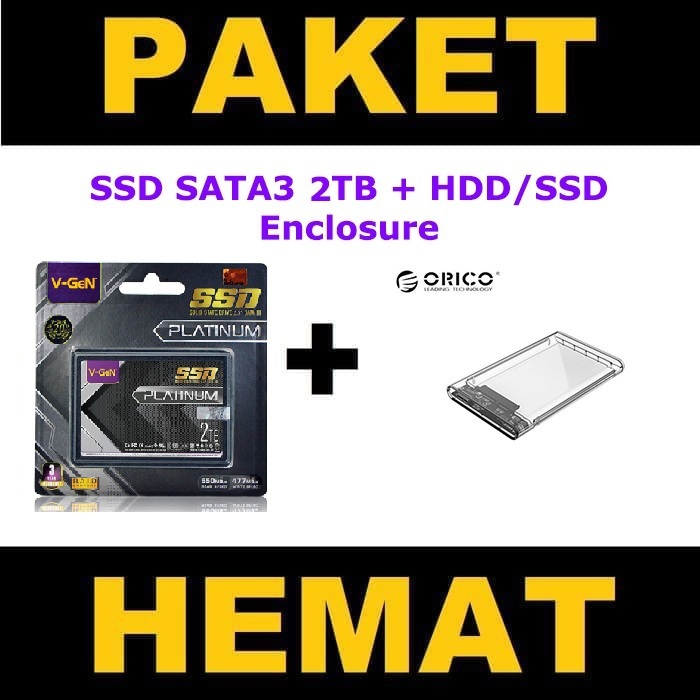Jual SSD V-GeN 2TB + HDD SSD Enclosure ORICO 2139U3 2.5" Inch (PAKET ...