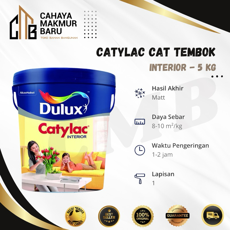 Jual CAT DULUX CATYLAC INTERIOR (1 Galon=5kg) | Shopee Indonesia