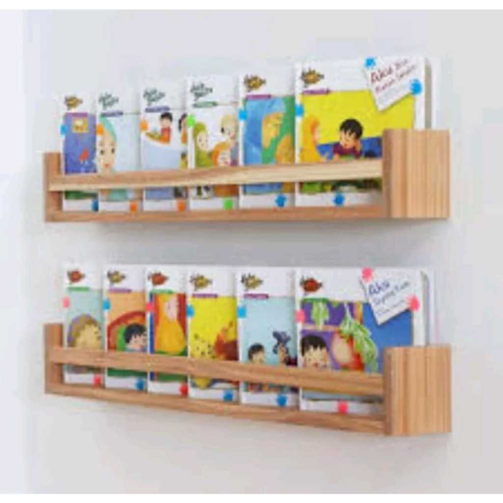 Jual RAK BUKU DARI KAYU MINIMALIS MODEL TERBARU / RAK DINDING AESTETIC ...
