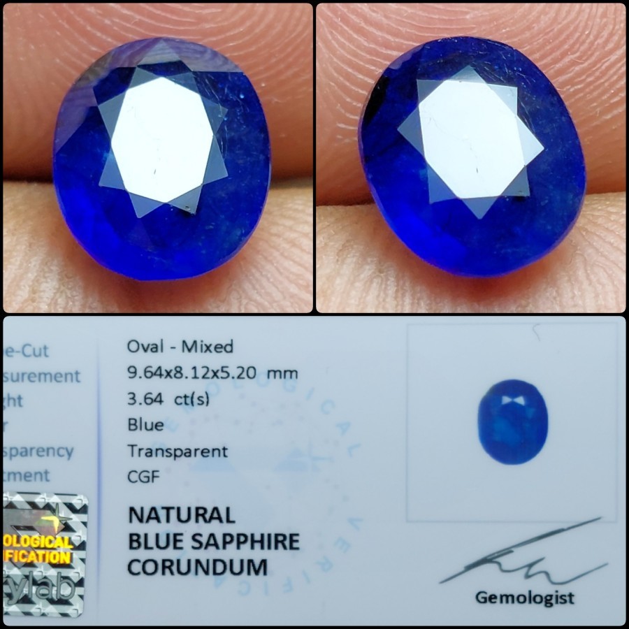 Jual Batu Blue Safir Asli Natural Sapphire Corundum Biru Cutting Memo ...