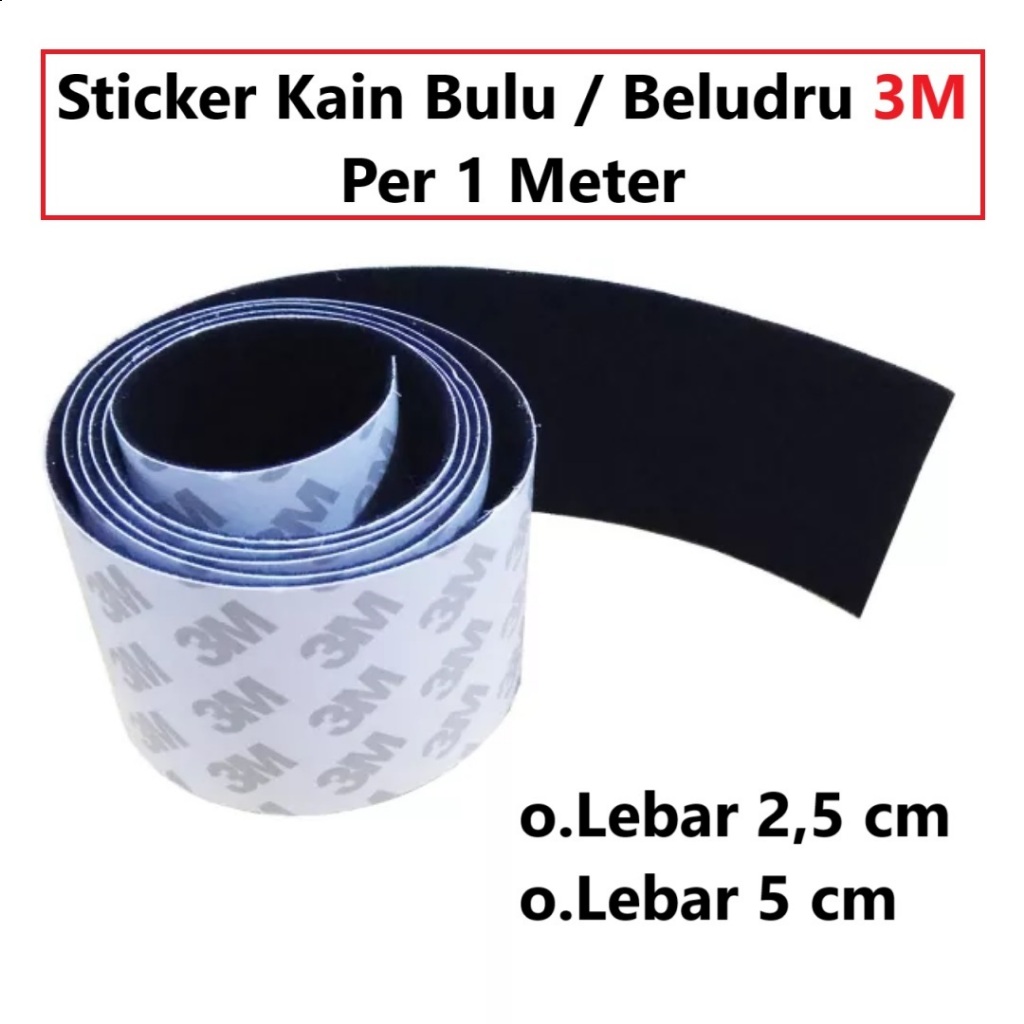 Jual Stiker Bludru/Beludru/Bulu/Kain Hitam Rakel Sticker Meteran ...