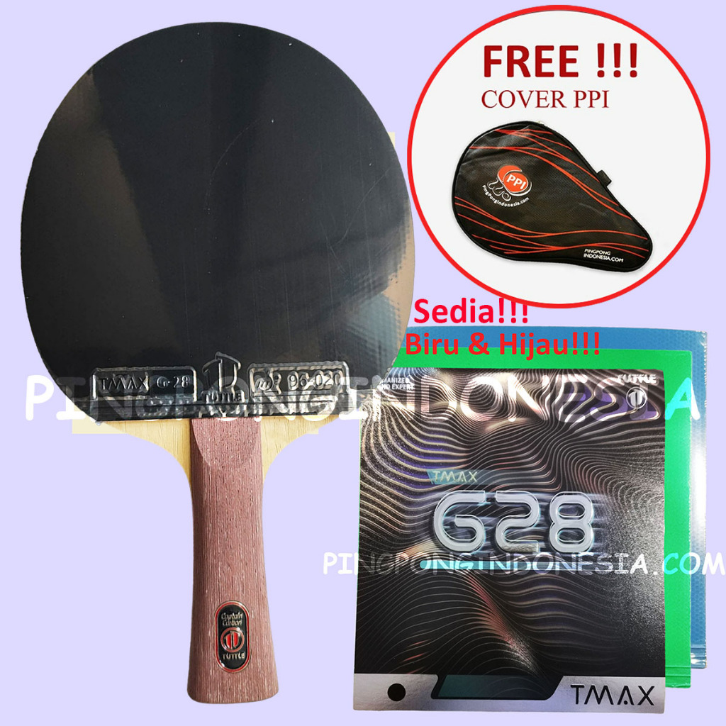 Jual Paket Tuttle Tmax 7L - Set Rakitan Blade Pingpong Kayu Tenis Meja Tuttle Tmax G28 Cover Bat ...