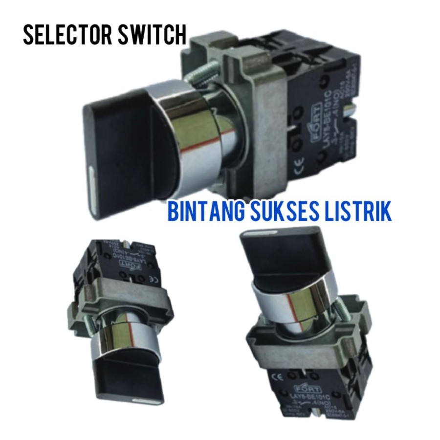 Jual ORIGINAL Selector switch 2 Position 3 position stay put Selektor ...