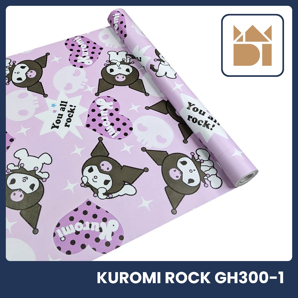 Jual Wallpaper Dinding Motif Karakter Kuromi Rock GH300-1 Ukuran 45 Cm x 8 Meter Dekorasi ...