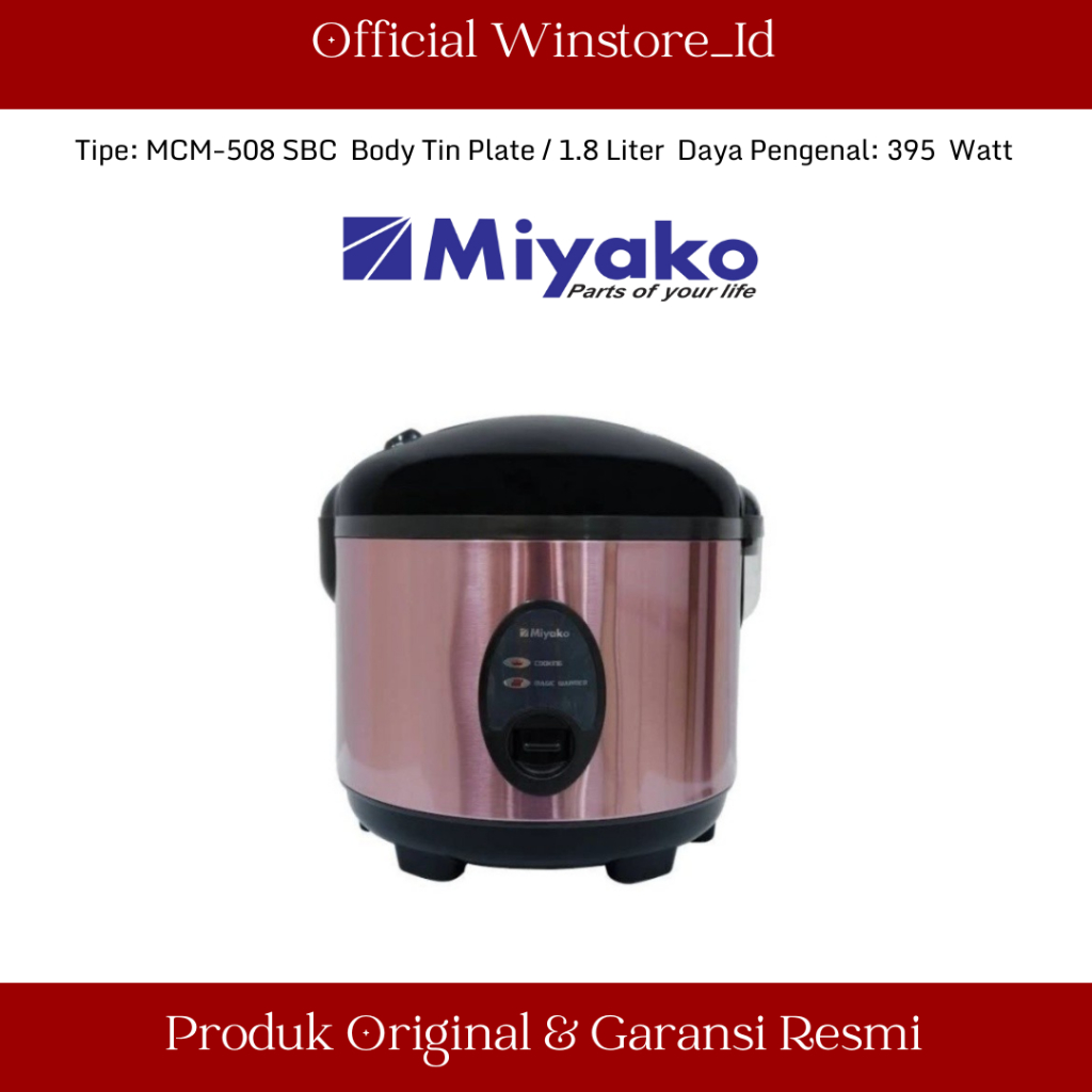 Jual MIYAKO MCM-508 SBC MAGIC COM KAPASITAS 1.8 Lt (Anti Lengket) | Shopee Indonesia