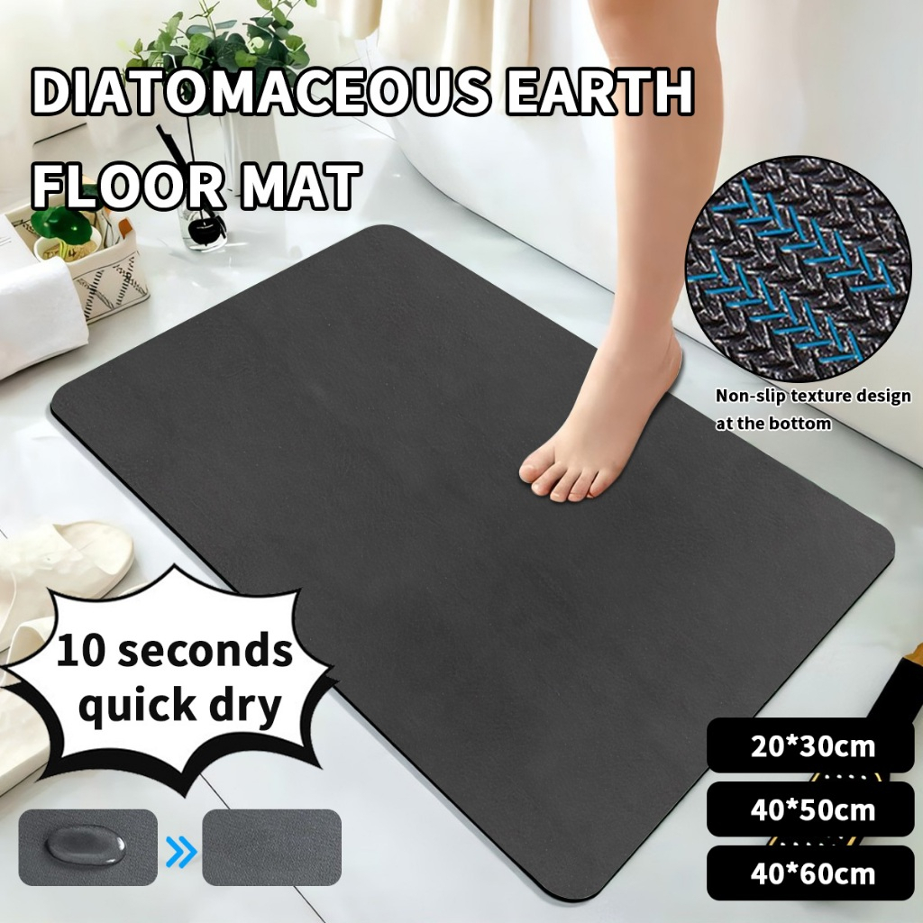 Jual Diatomite Floor Mat Bathroom Absorbent Non-slip Mat Quick-drying ...