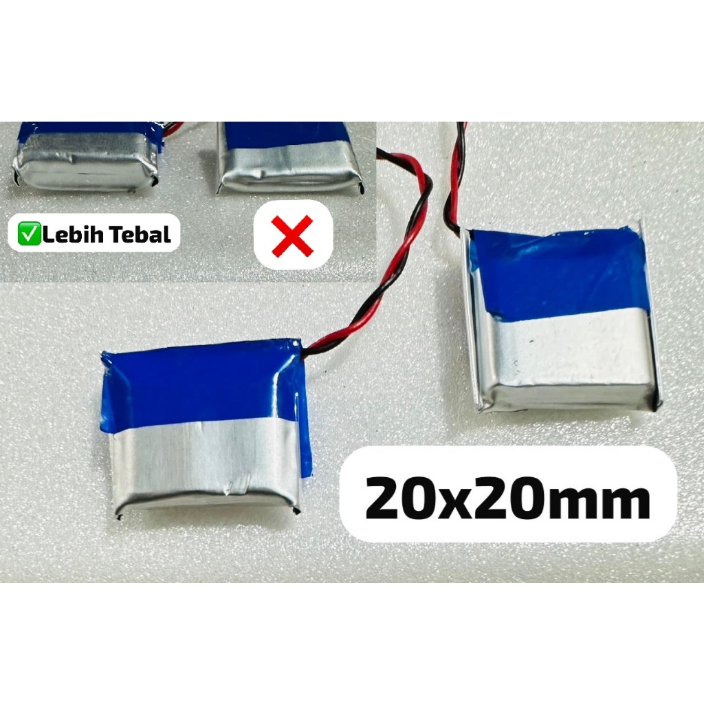 Jual BATTERY LI-ON POLIMER 502020 20x20mm Baterai Head Set Baterai Spy ...