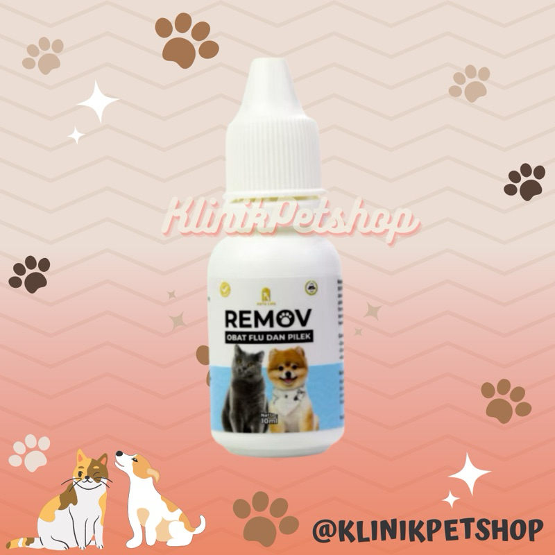 Jual REMOV Obat Flu Dan Pilek Kucing Dan Anjing 10ml Untuk Demam Menambah Nafsu Makan Hewan ...