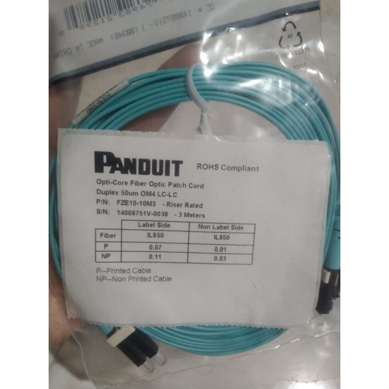 Jual Panduit FO Patch Cord LC-LC 3Mtr OM4 Multimode LC-LC Duplex ...
