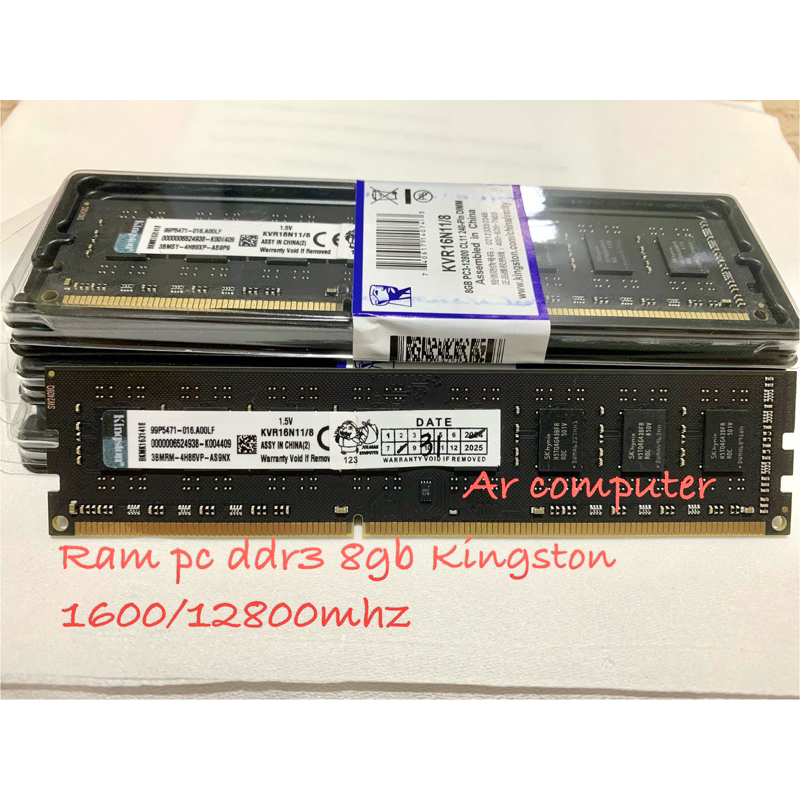 Jual MEMORY RAM PC KINGSTON DDR3 8gb 12800/1600MHz longdimm | Shopee Indonesia