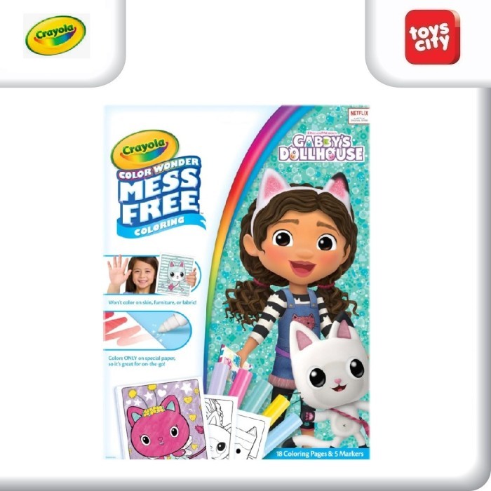 Jual Crayola Gabbys Dollhouse Color Wonder, 18 Mess Free Coloring Pages ...