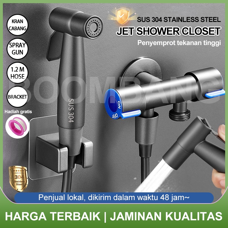 Jual SUS 304 Jet Shower Closet Hitam/Jet Washer Toilet Stainless/Kran ...